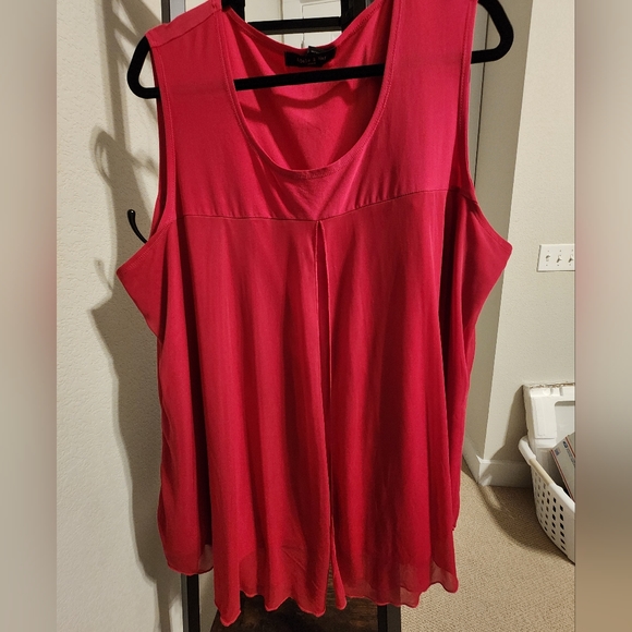 Adele & May | Tops | Pink Sleeveless Top With Sheer Panels | Poshmark